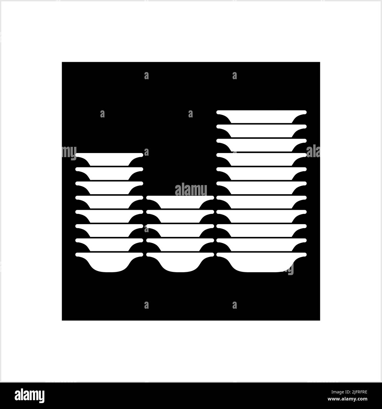 Stack Of Food Plates Icon Vector Art Illustration Stock Vector Image ...