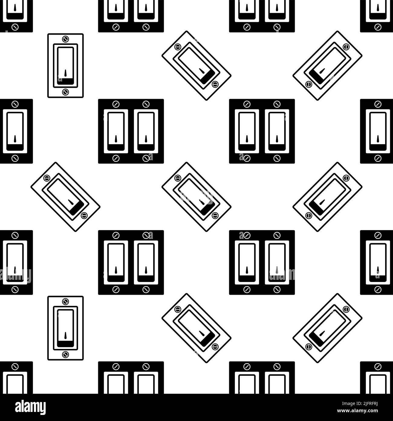 Switch Icon Seamless Pattern, Electrical Switch Vector Art Illustration ...