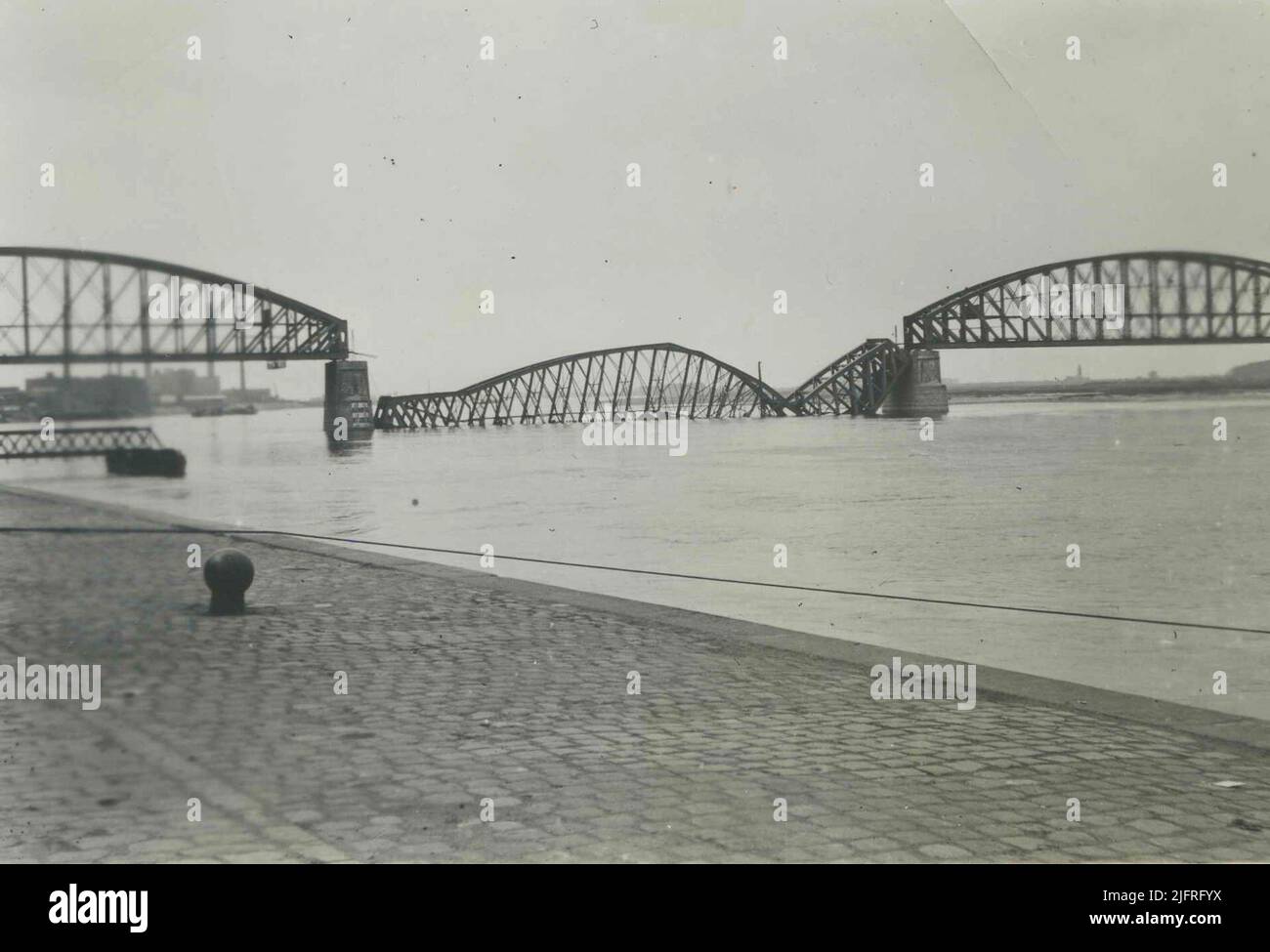 Destroyed railway bridge Stock Photo - Alamy