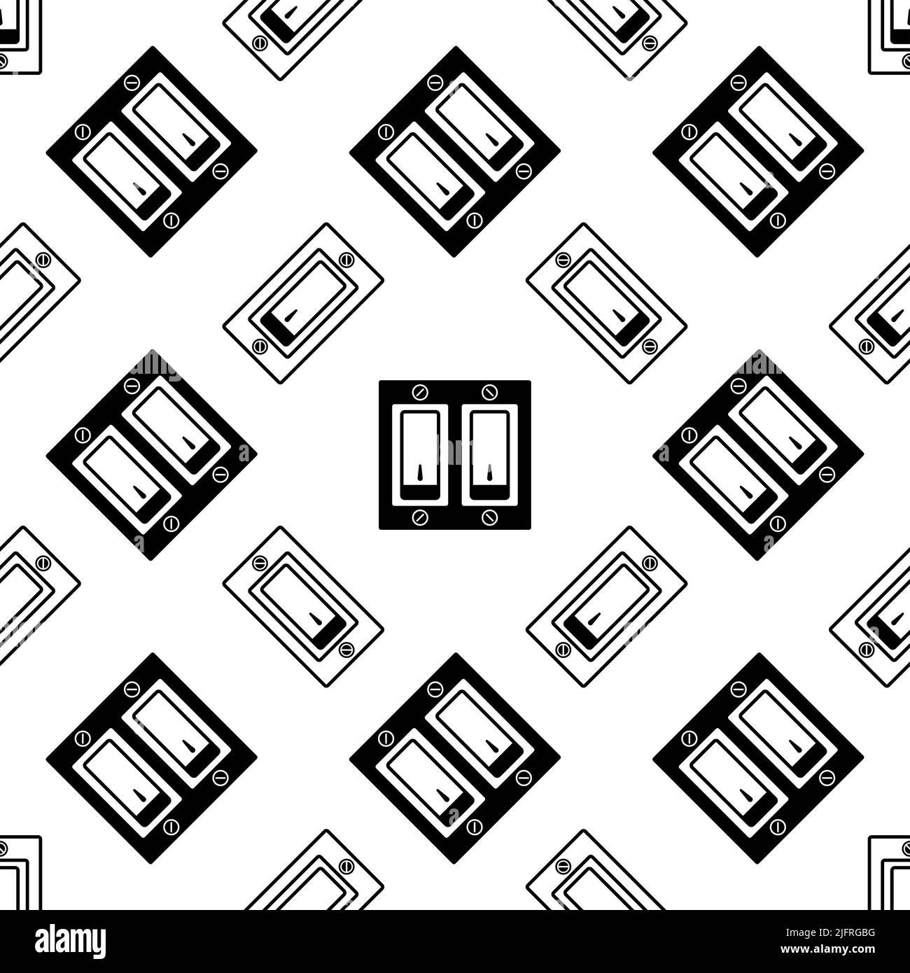 Switch Icon Seamless Pattern, Electrical Switch Vector Art Illustration ...