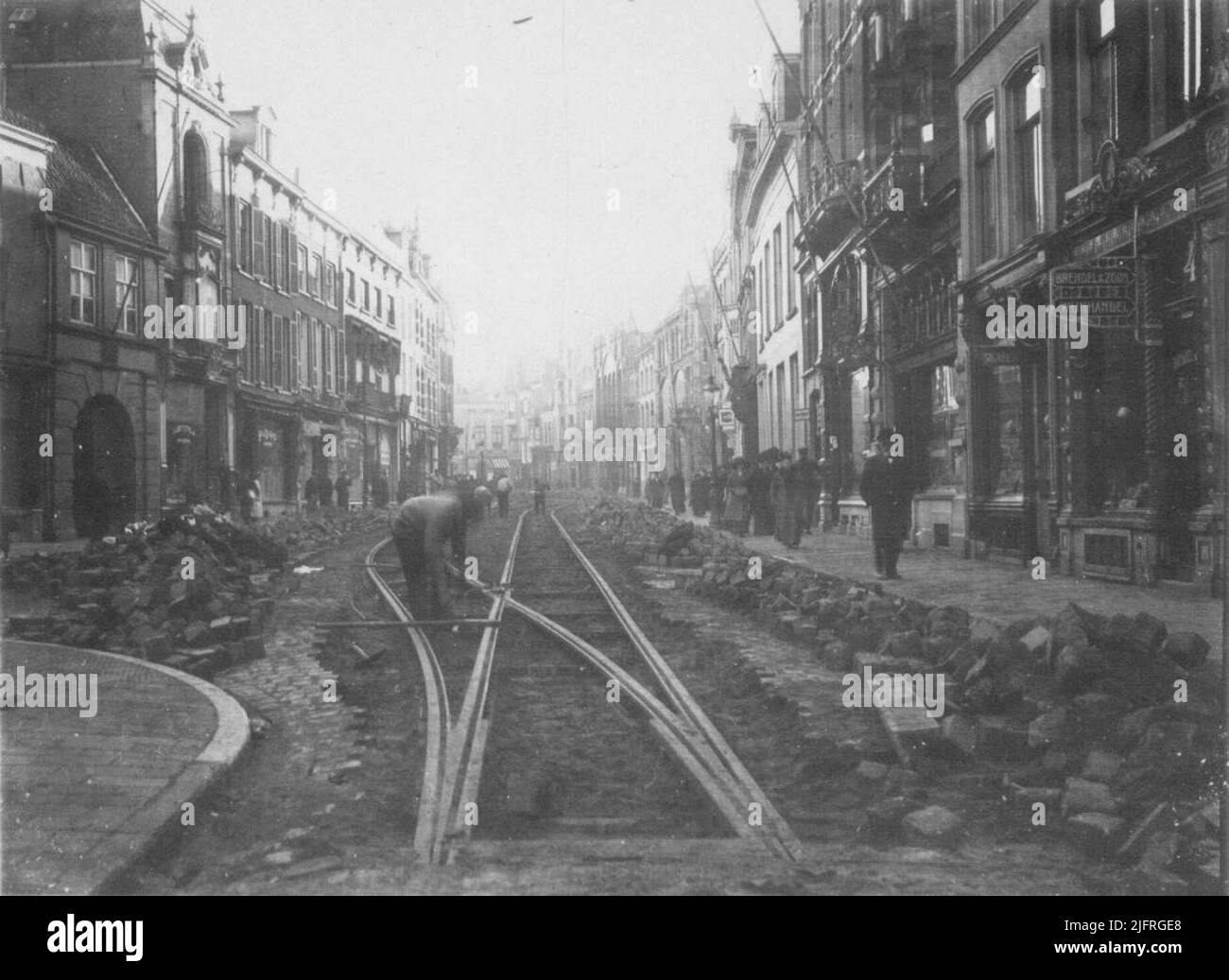 Construction of tram rails Stock Photo - Alamy
