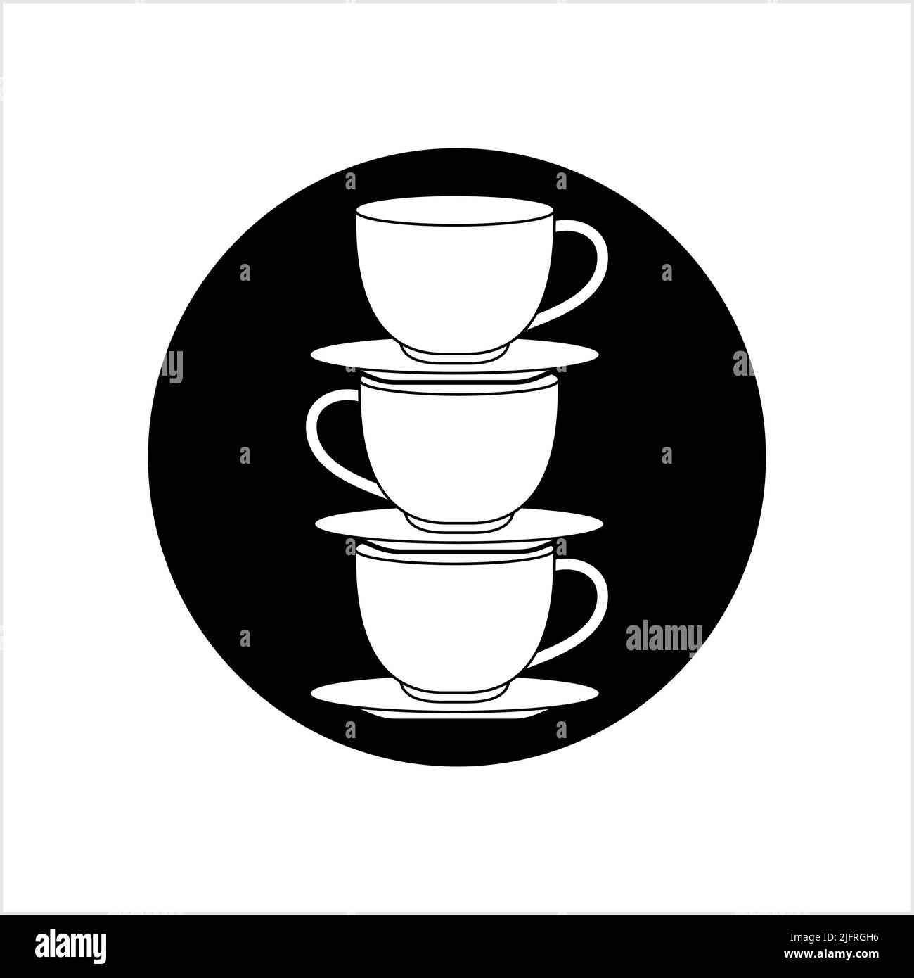 Stack Tea Coffee Cups Icon, Cup Stacking Vector Art Illustration Stock ...