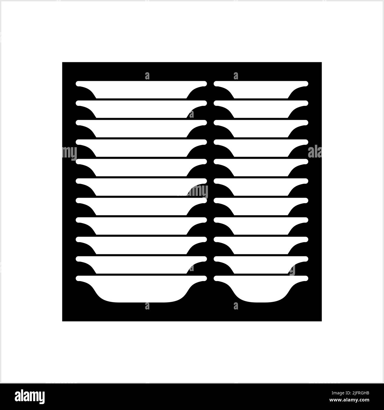 Stack Of Food Plates Icon Vector Art Illustration Stock Vector Image ...