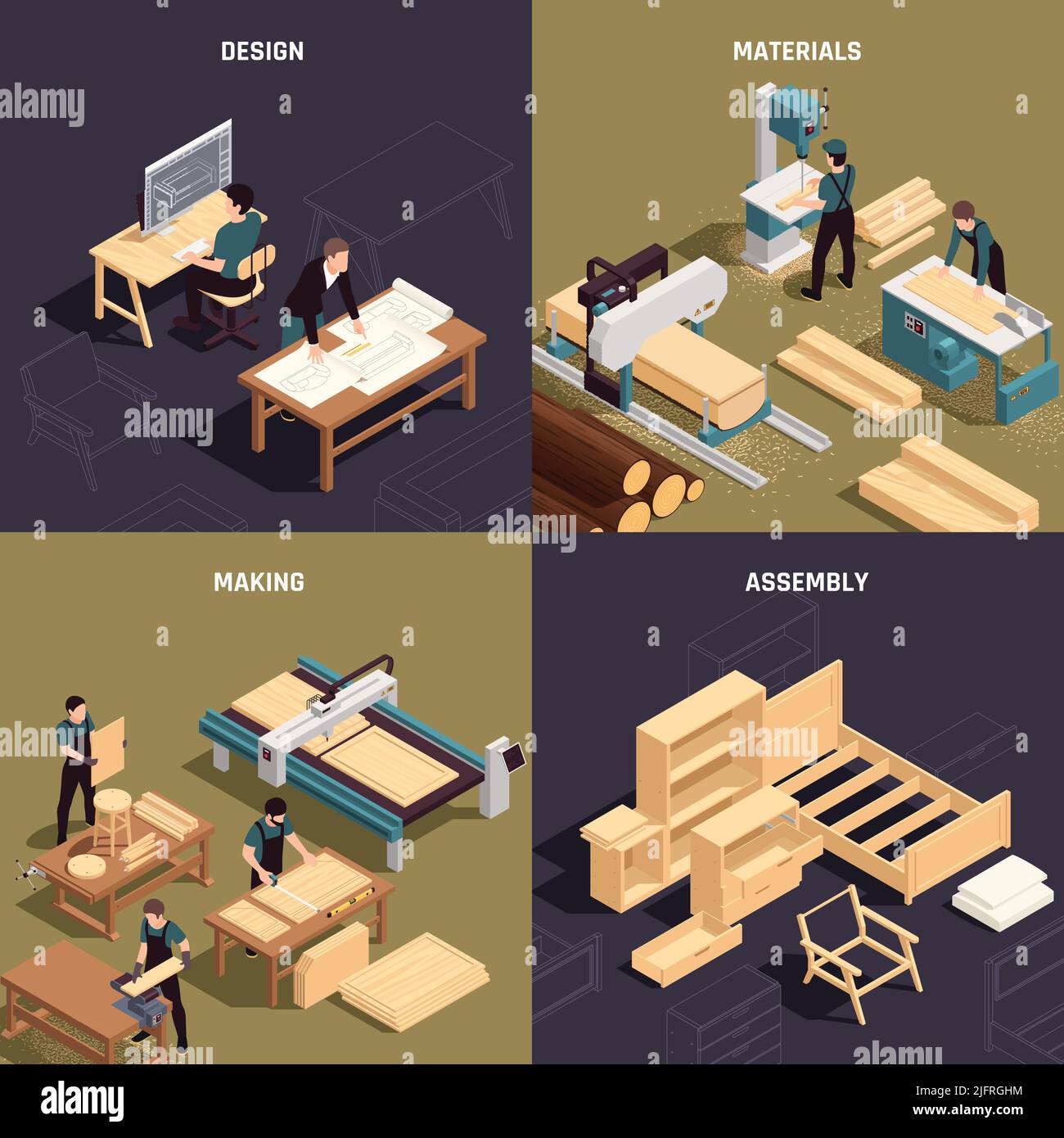 Furniture assembly line Stock Vector Images - Alamy