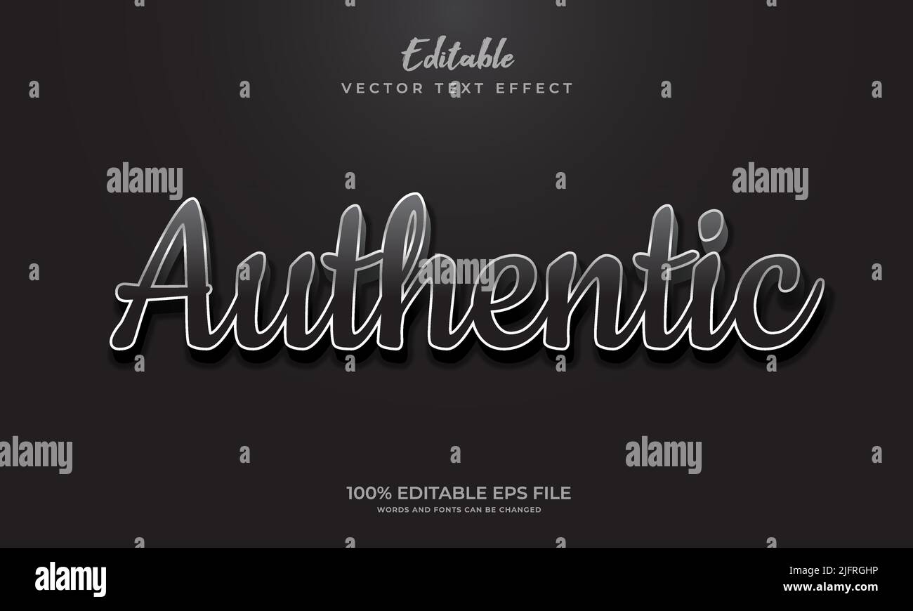 Editable text style effect. Editable font style. Vector Illustration ...