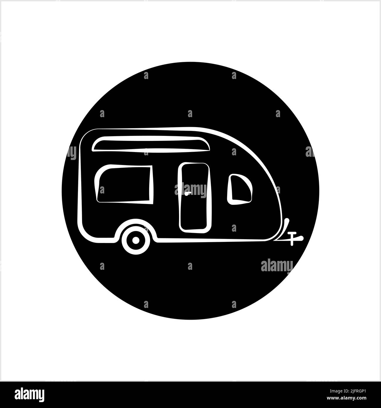 Trailer Caravan Icon, Camper Trailer, Camper Van, Vector Art ...