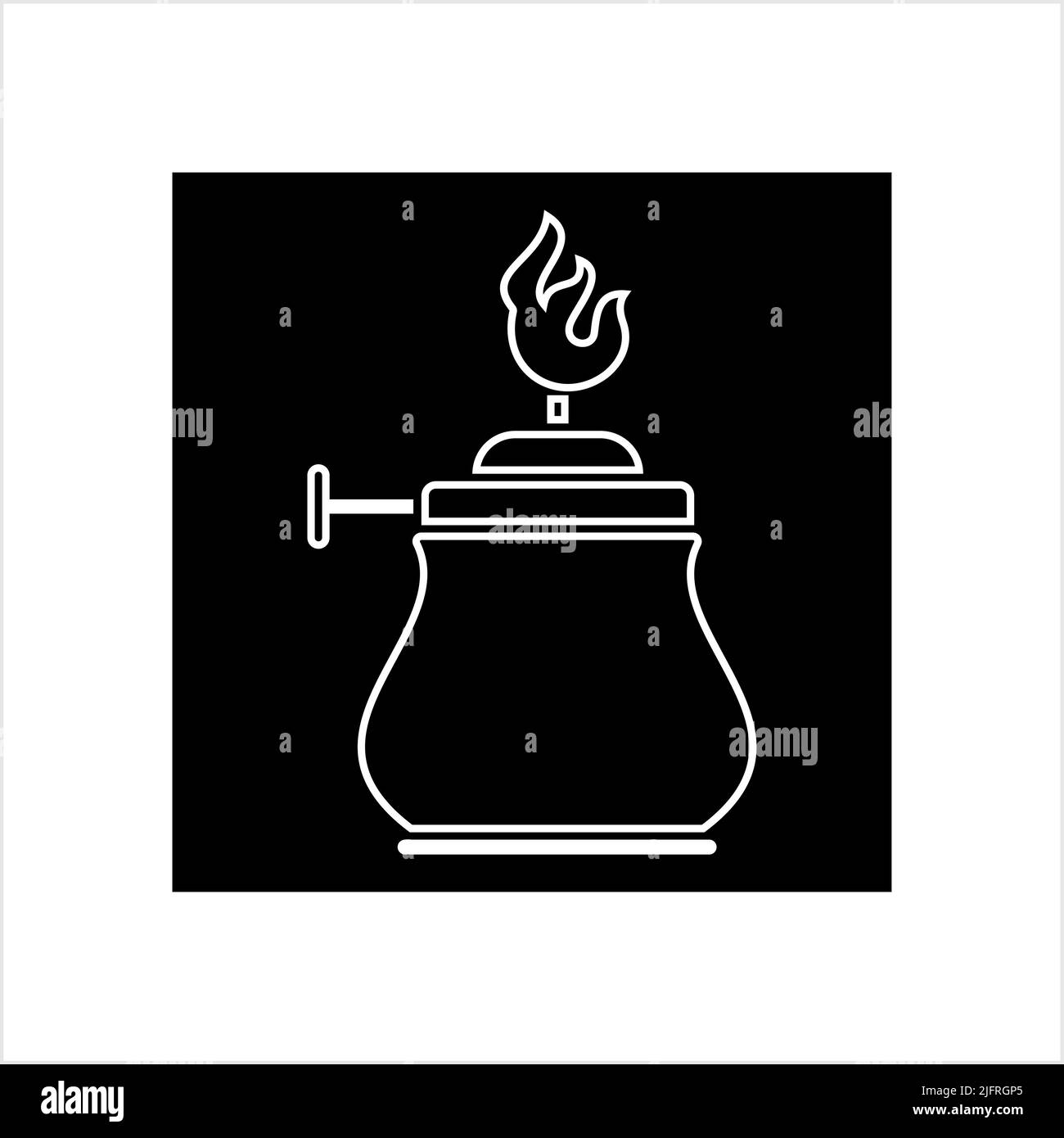 Spirit Lamp Icon, Laboratory Burner, Alcohol Lamp Vector Art ...