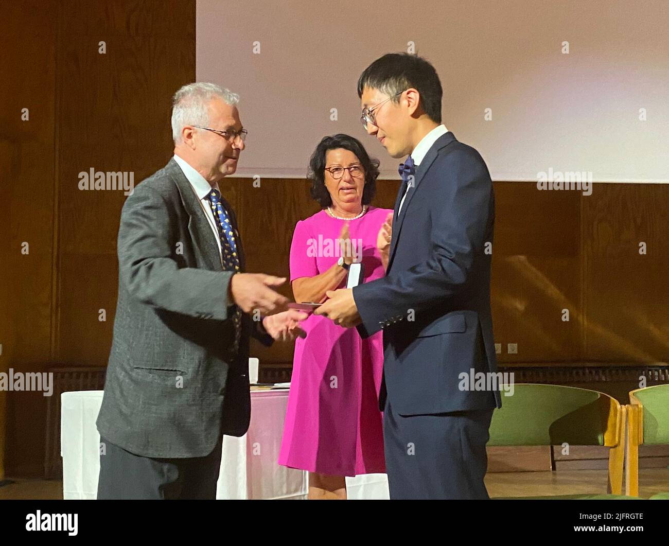 05th July, 2022. June Huh wins Fields prize June Huh (R), a Korean ...