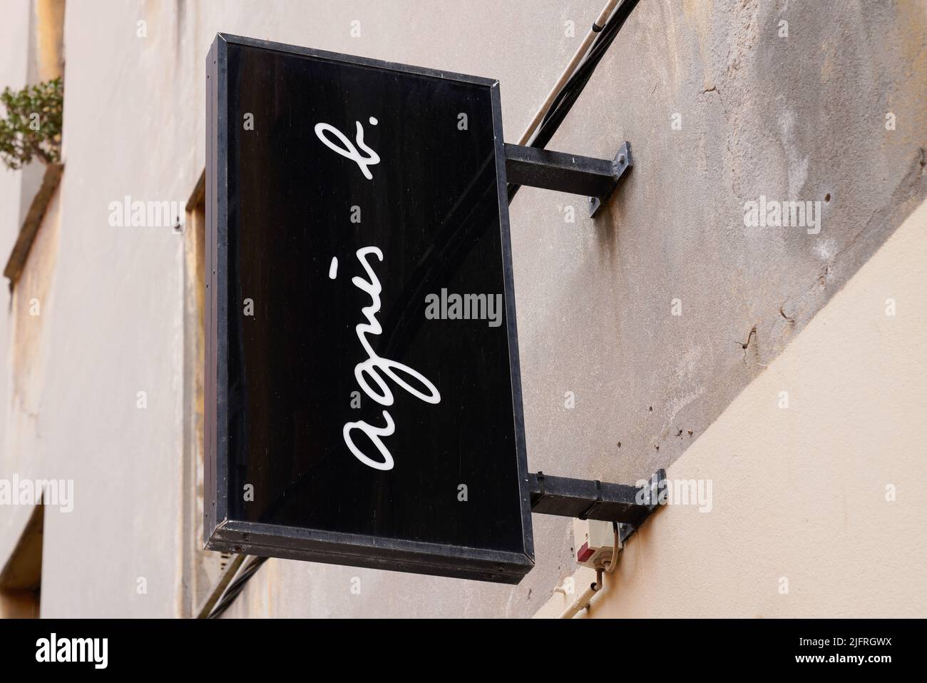 Cannes , paca France - 06 15 2022 : agnes b. logo brand and text sign ...