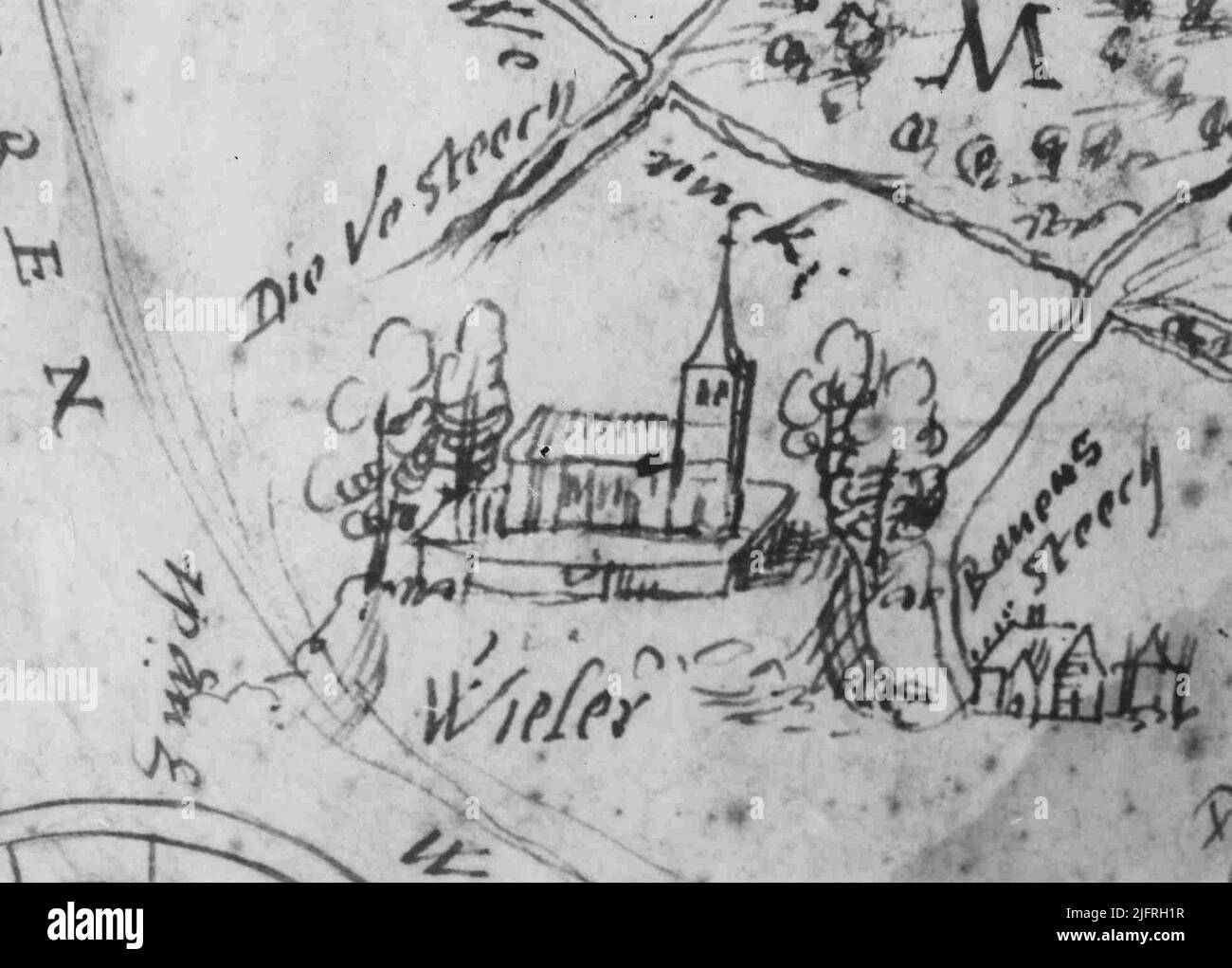 Drawn map of Wyler Stock Photo - Alamy