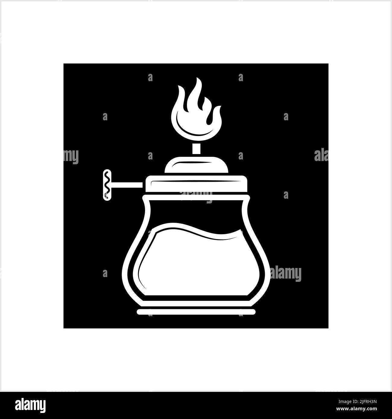 Spirit Lamp Icon, Laboratory Burner, Alcohol Lamp Vector Art ...