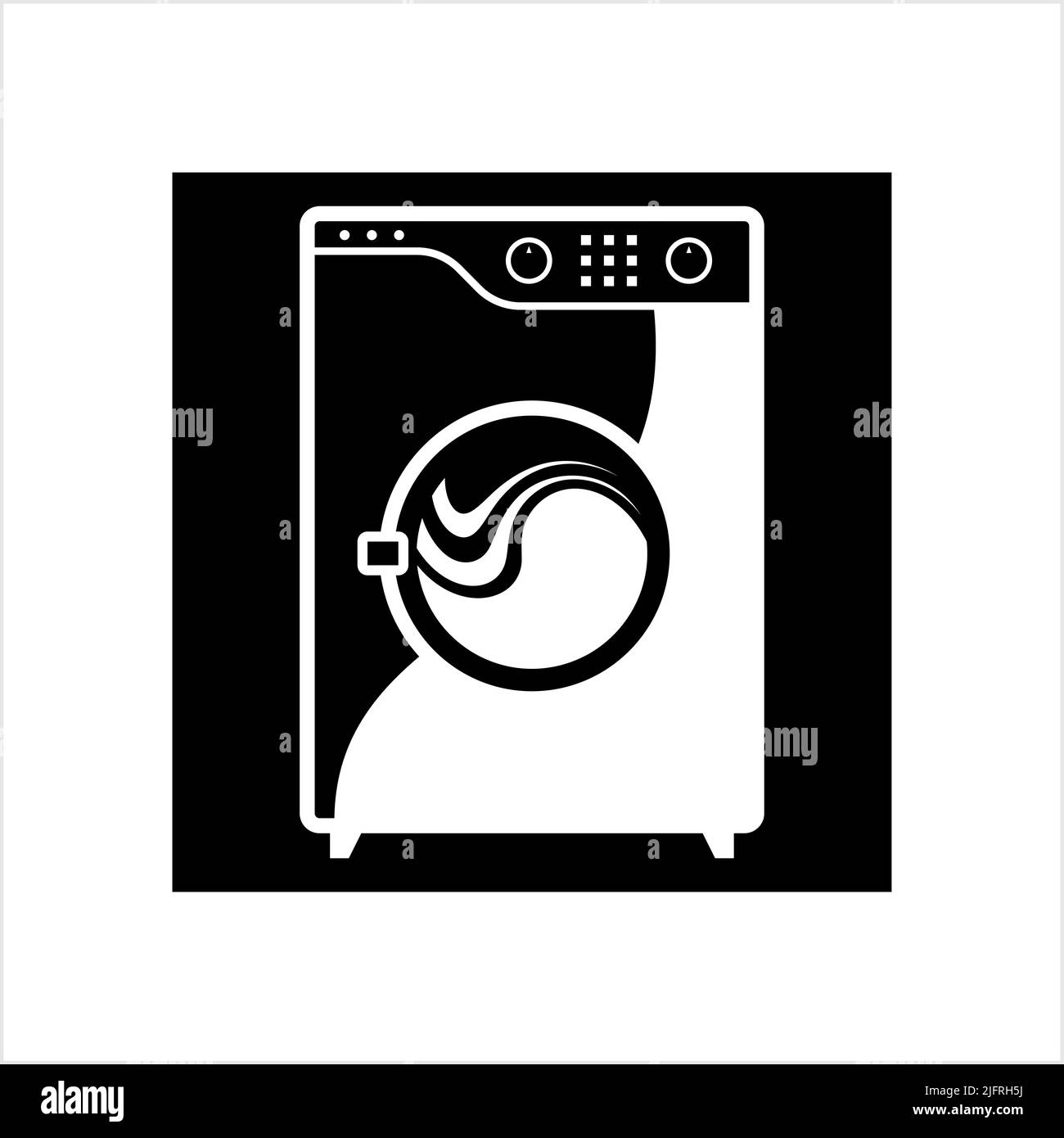 Washing Machine Icon. Cloth Washing Machine Icon Vector Art ...