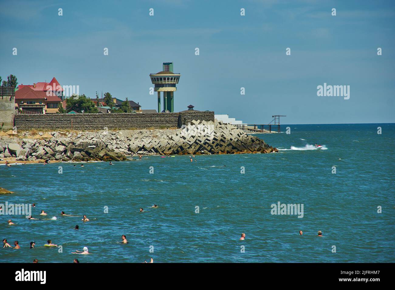 seafront Kaspiysk, city in the Republic of Dagestan, Russia, located on ...