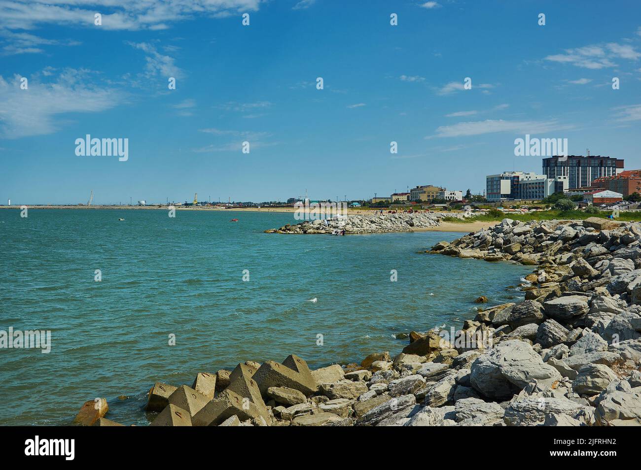 seafront Kaspiysk, city in the Republic of Dagestan, Russia, located on ...