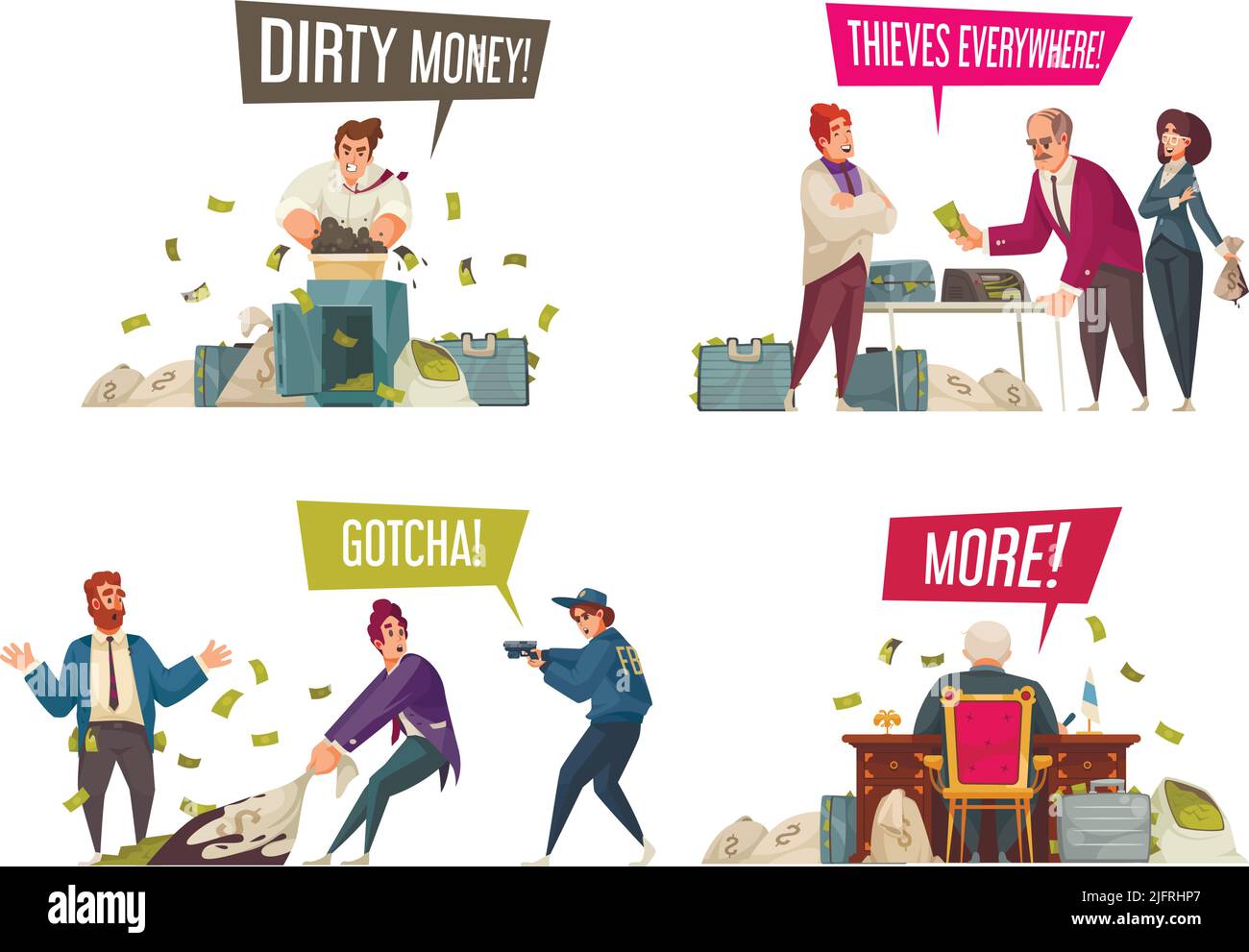 Dirty money gaining laundering illegal activities concept 4 funny ...