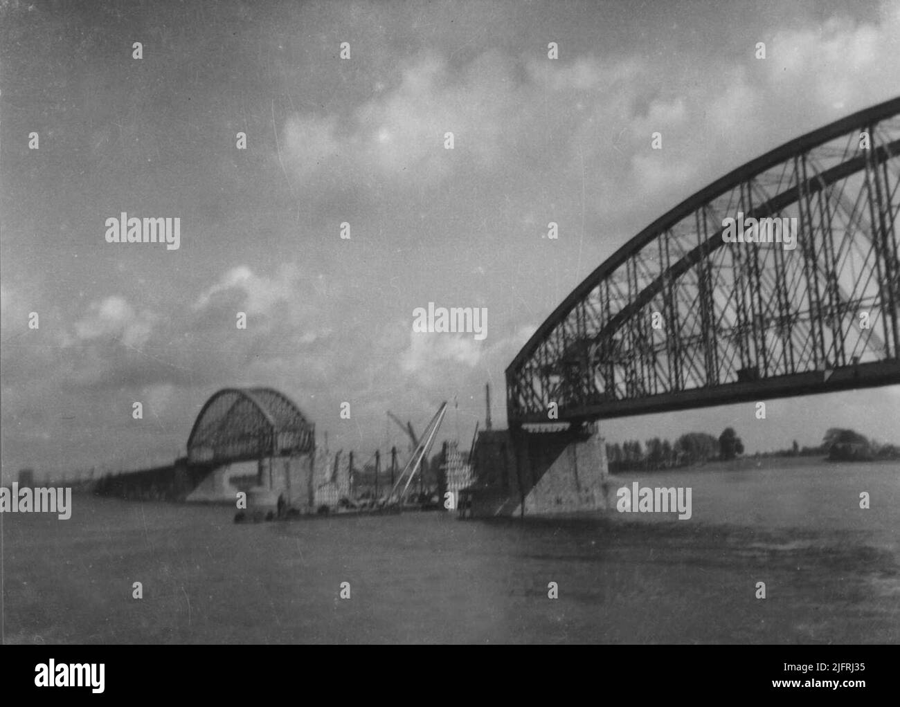 Scaffolding on railway bridge Black and White Stock Photos & Images - Alamy