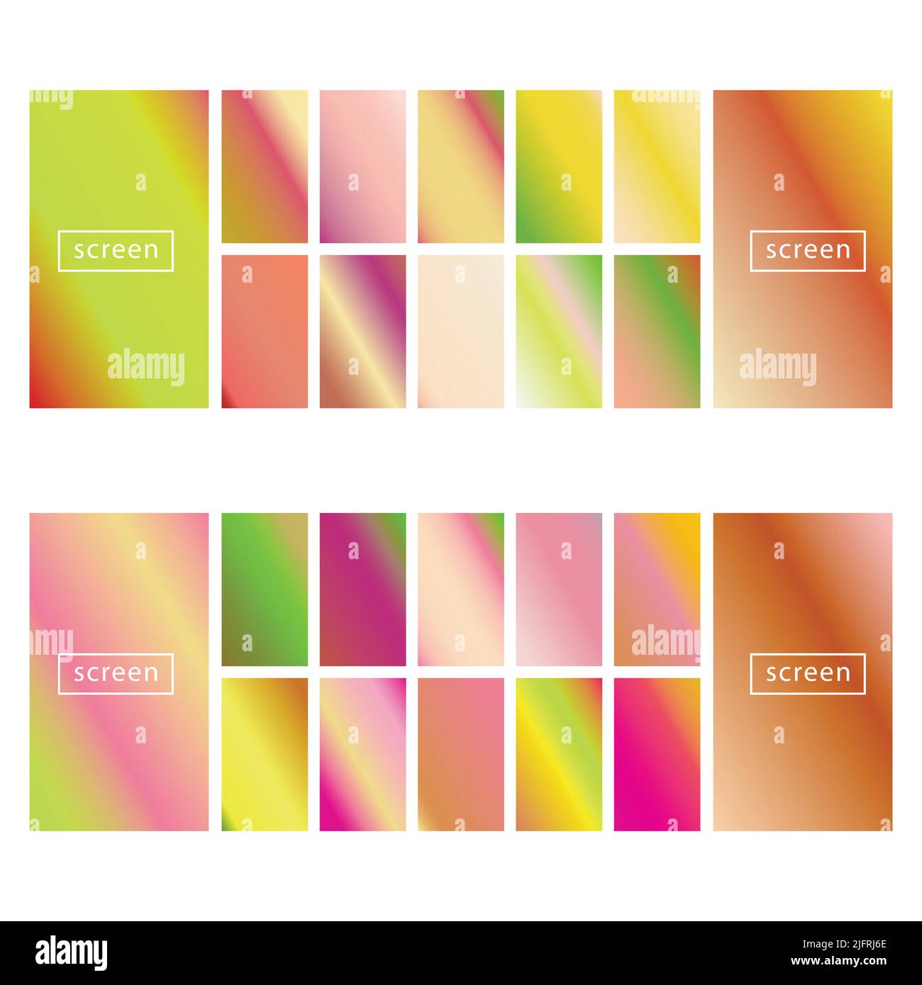 Mobile screen lock display collection of colorful backgrounds in trendy ...