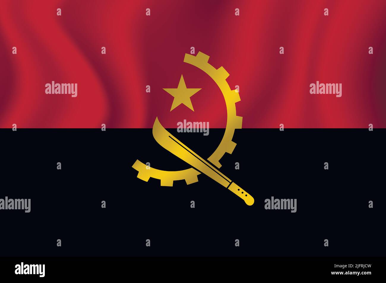 Flag of Angola. Angolan national symbol in official colors. Template ...