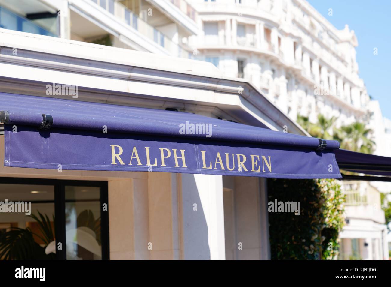 Cannes , paca France - 06 15 2022 : Ralph Lauren store text sign and ...