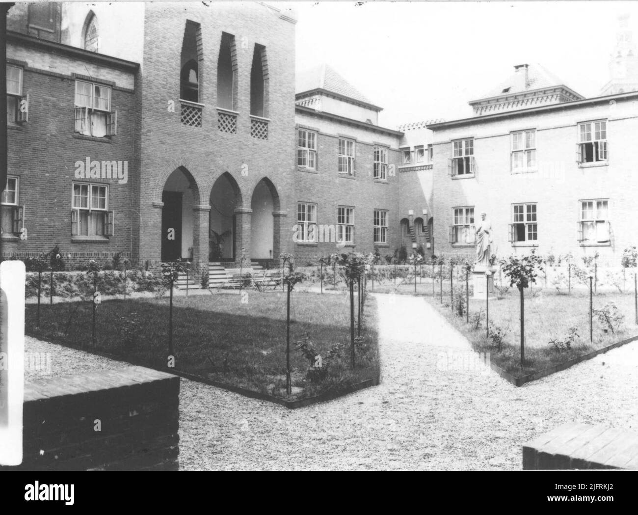 View courtyard church monastery Black and White Stock Photos & Images ...