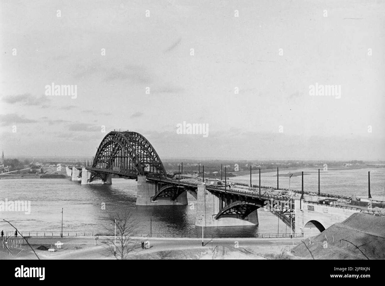 View of the Waal Bridge and the Waal Stock Photo - Alamy