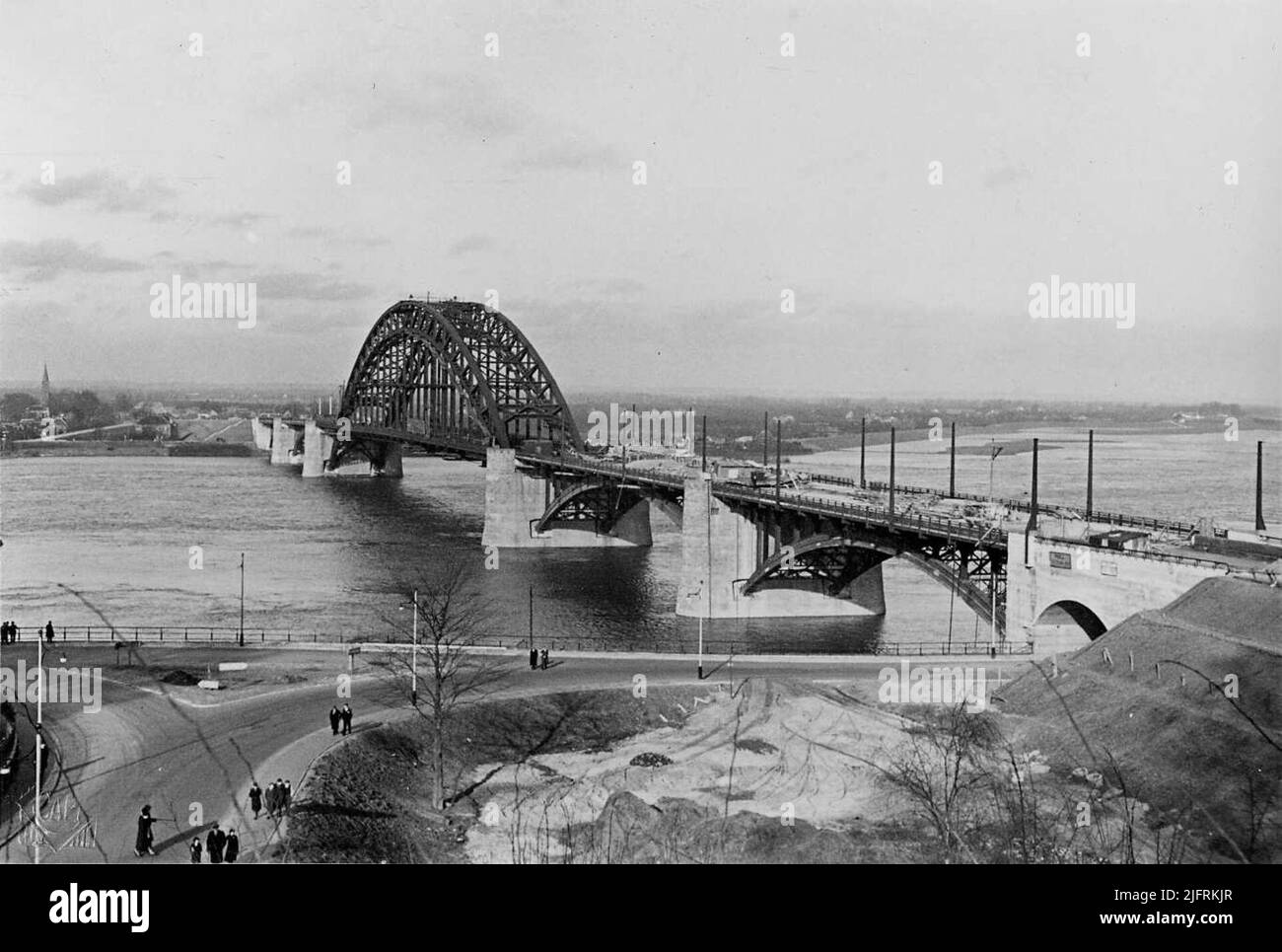 View of the Waal Bridge and the Waal Stock Photo - Alamy