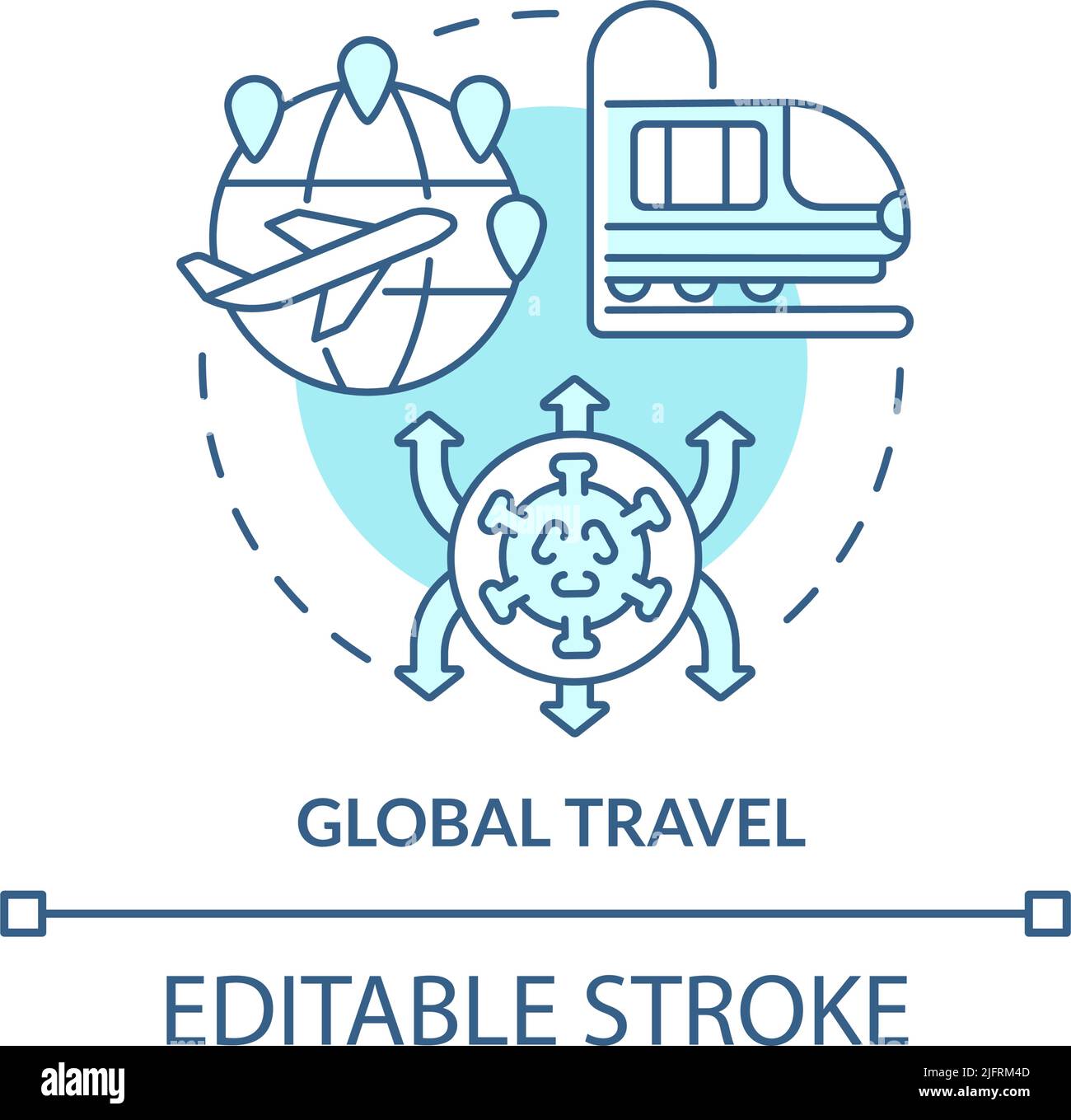 Global travel turquoise concept icon Stock Vector Image & Art - Alamy
