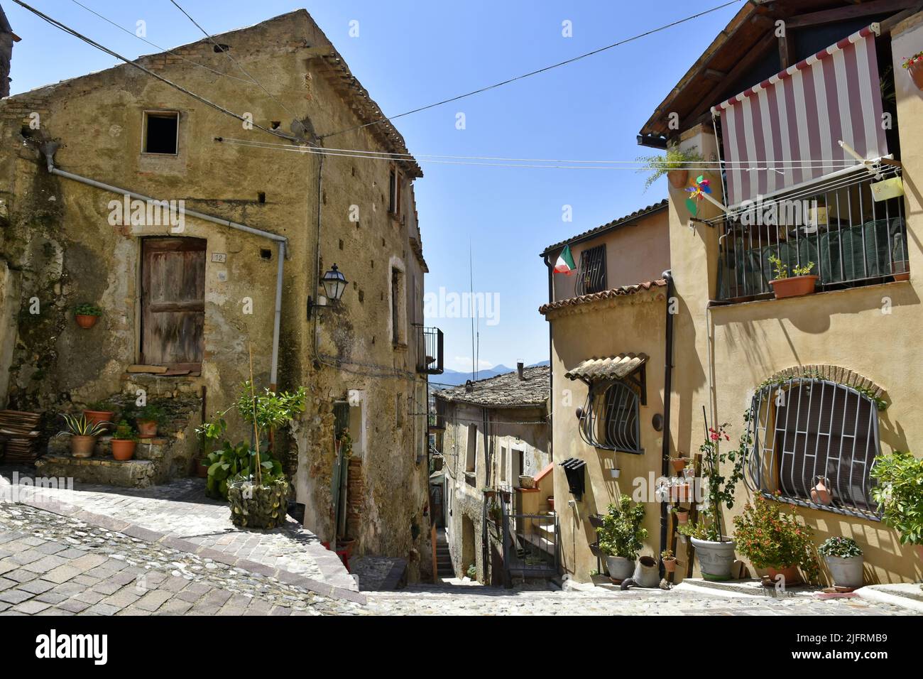 The old traditional houses of Altomonte village, Calabria region, Italy ...