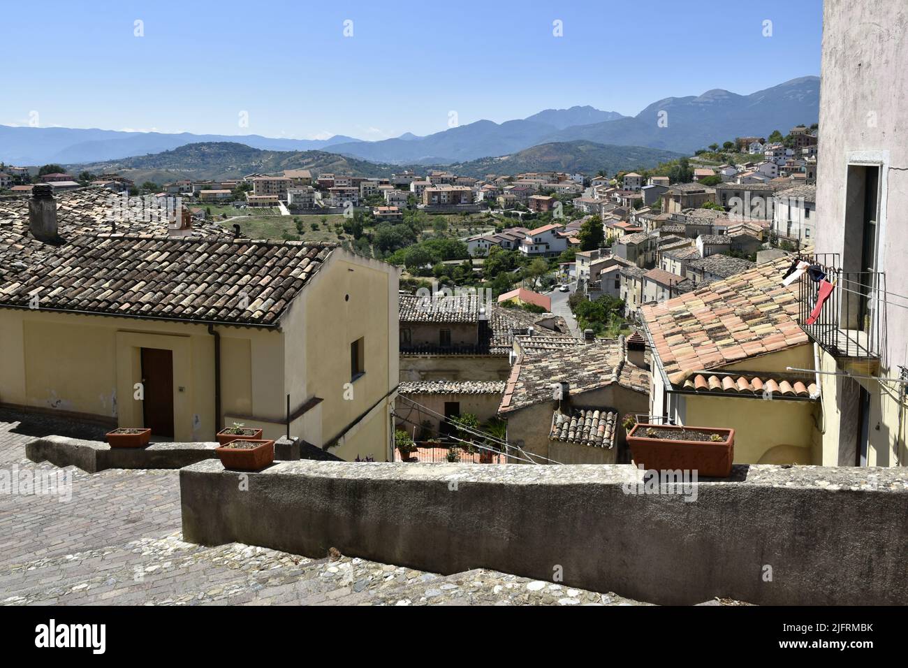 The old traditional houses and buildings of Altomonte village, Calabria ...