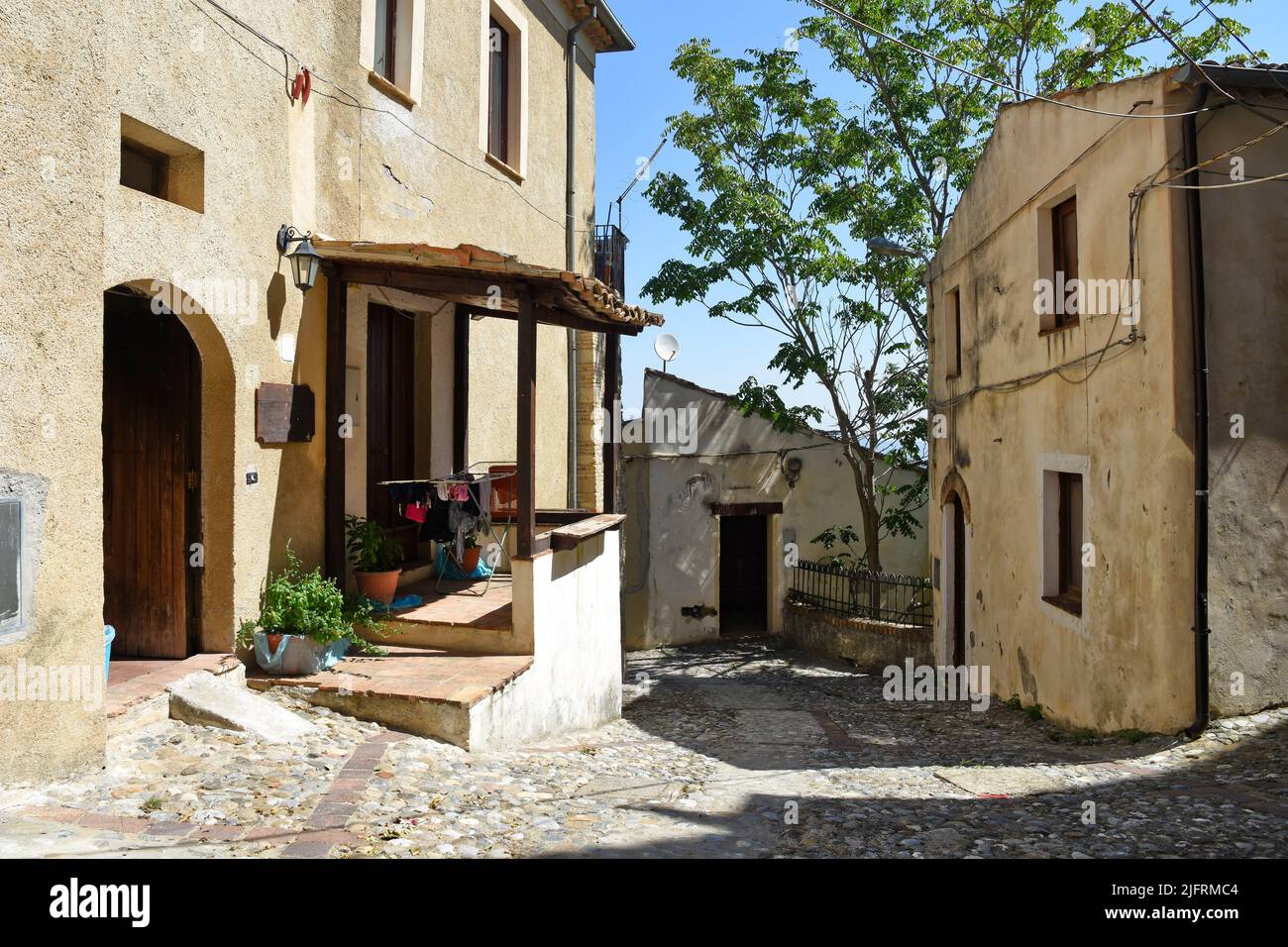 A beautiful shot of the old traditional houses and narrow streets of ...