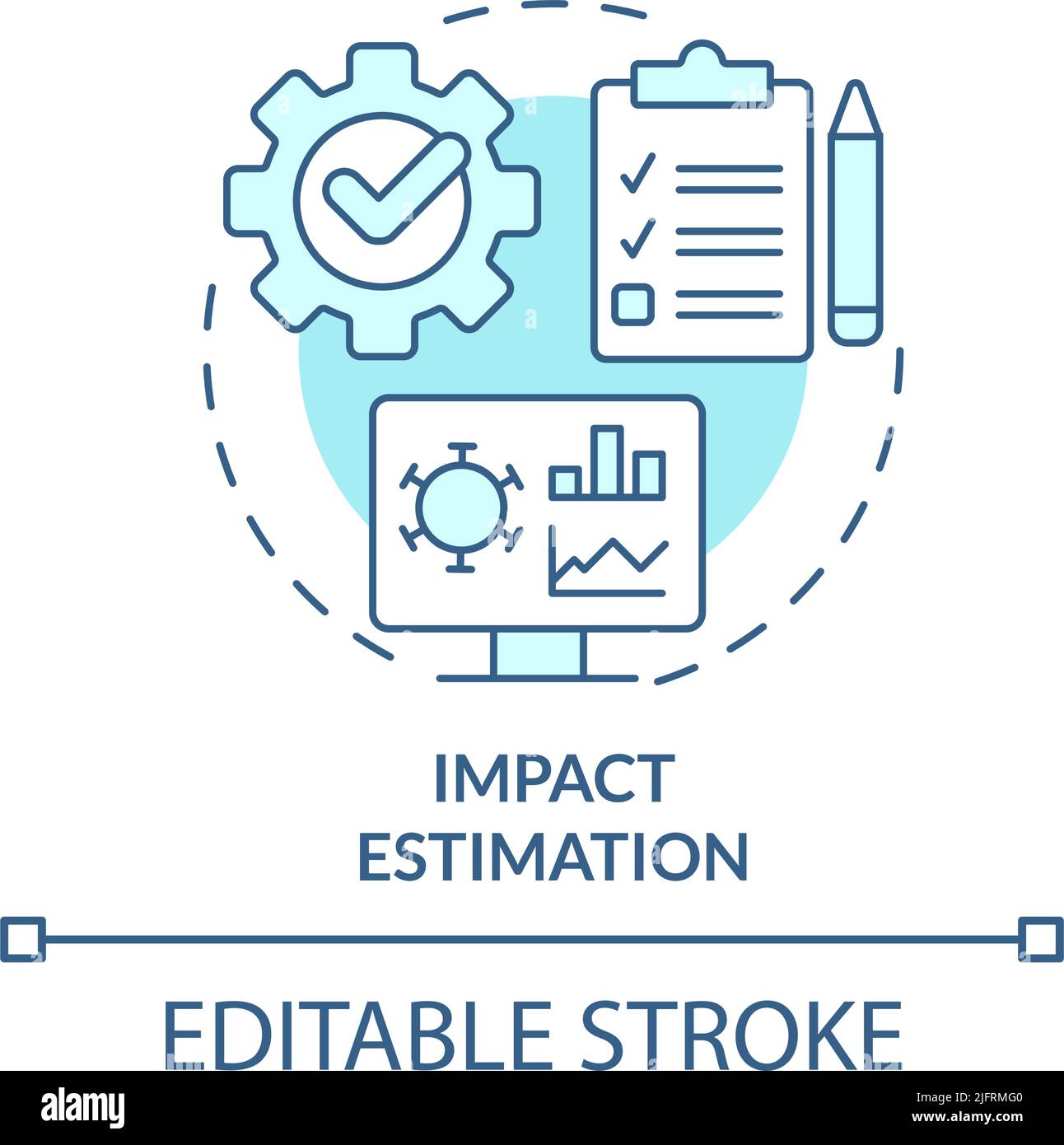 Impact estimation turquoise concept icon Stock Vector Image & Art - Alamy