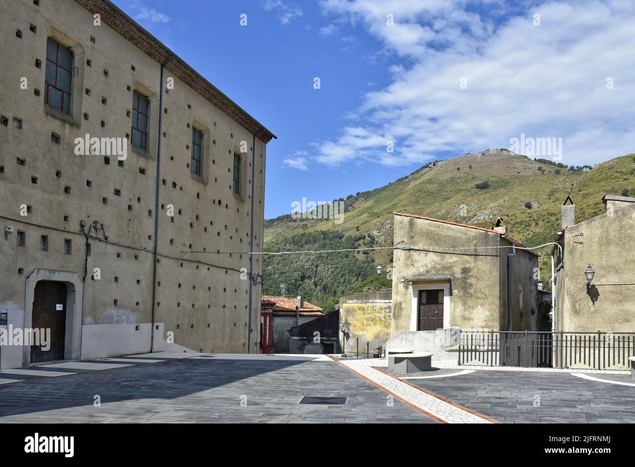 A beautiful shot of residential buildings in Papasidero village at ...