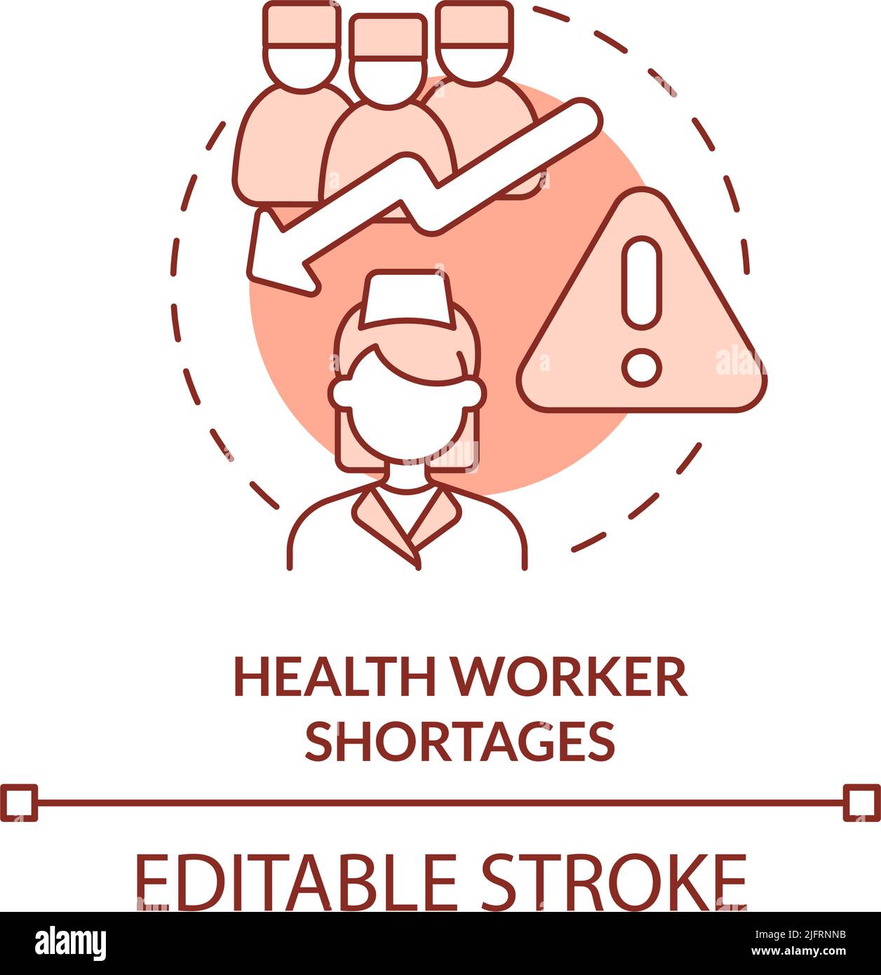 Health worker shortages red concept icon Stock Vector Image & Art - Alamy