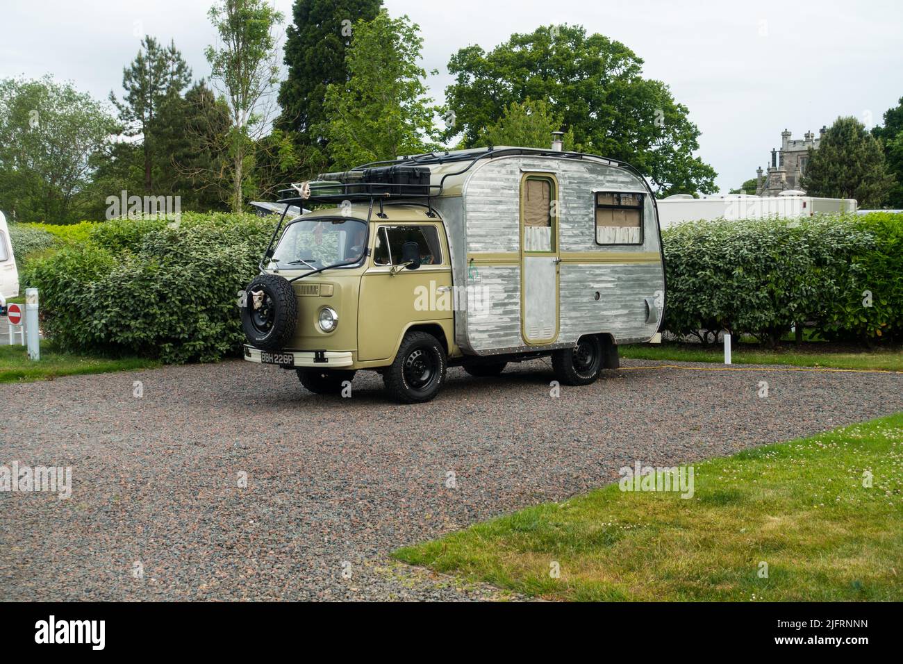 An unusual Bay Window VW conversion parked at Edinburgh Campsite ...