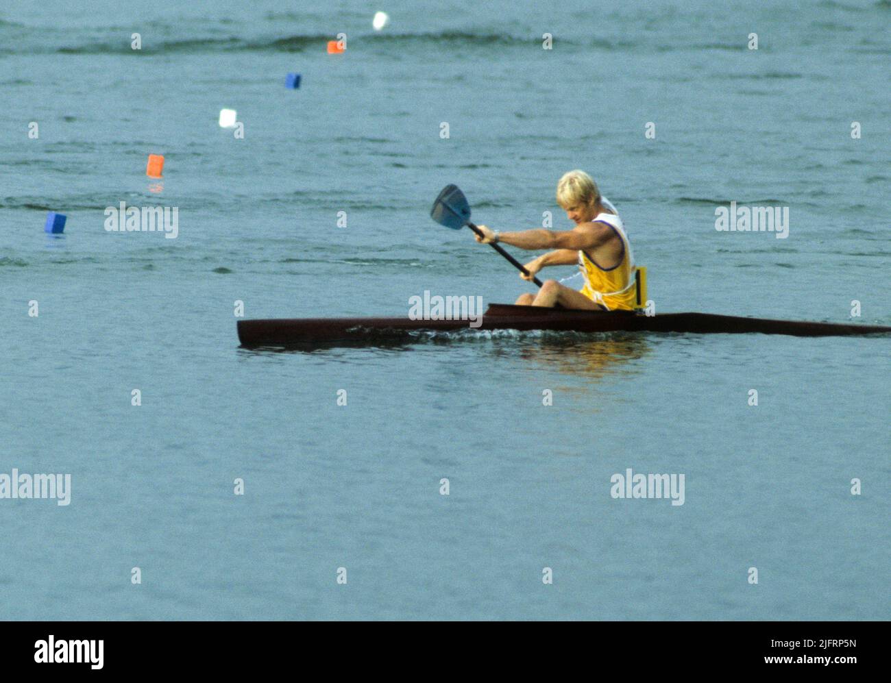 OLYMPIC SUMMER GAMES IN LOS ANGELS 1984 Canoe 500 m K1 Swedens Lars ...