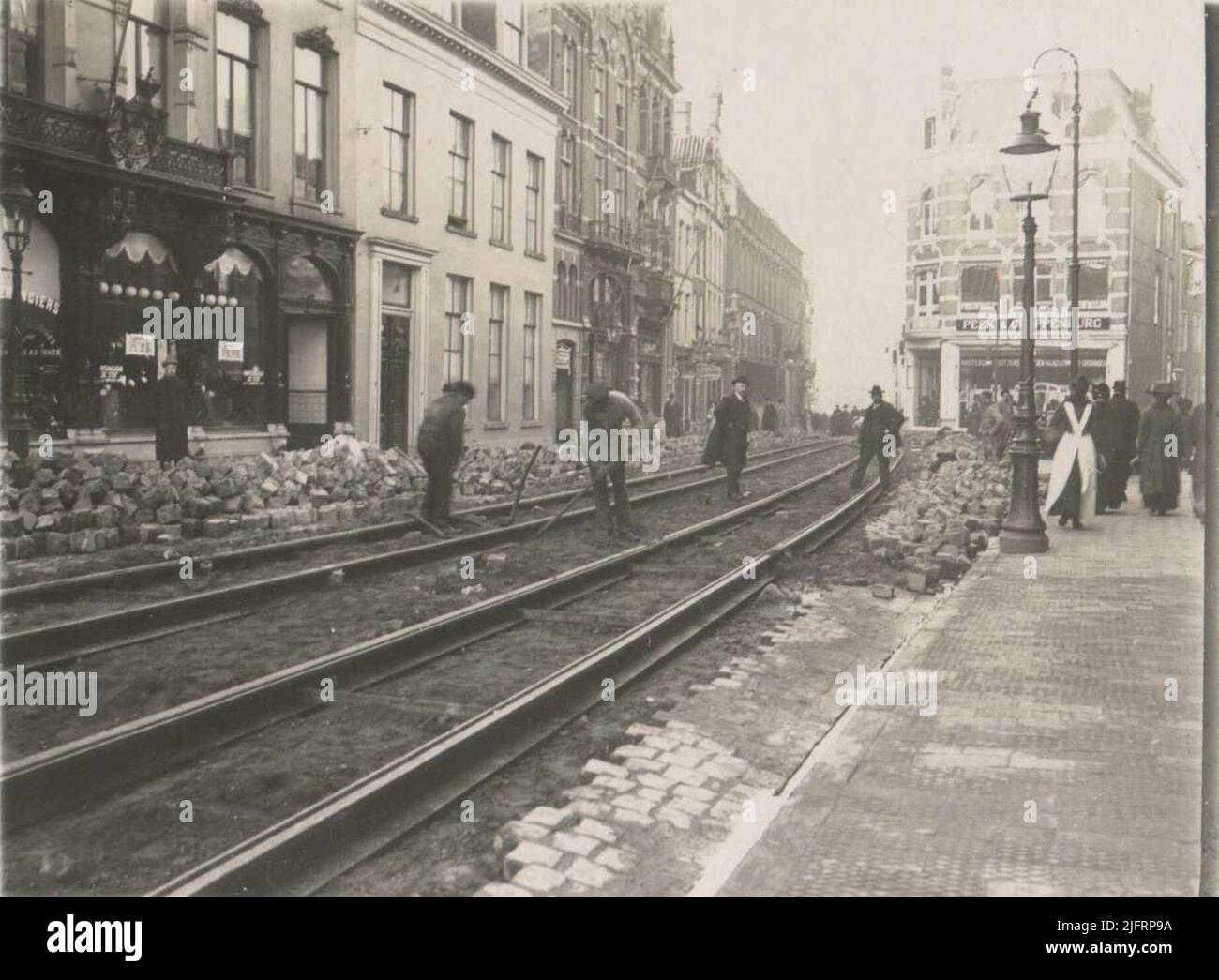 Construction of tram rails Stock Photo - Alamy