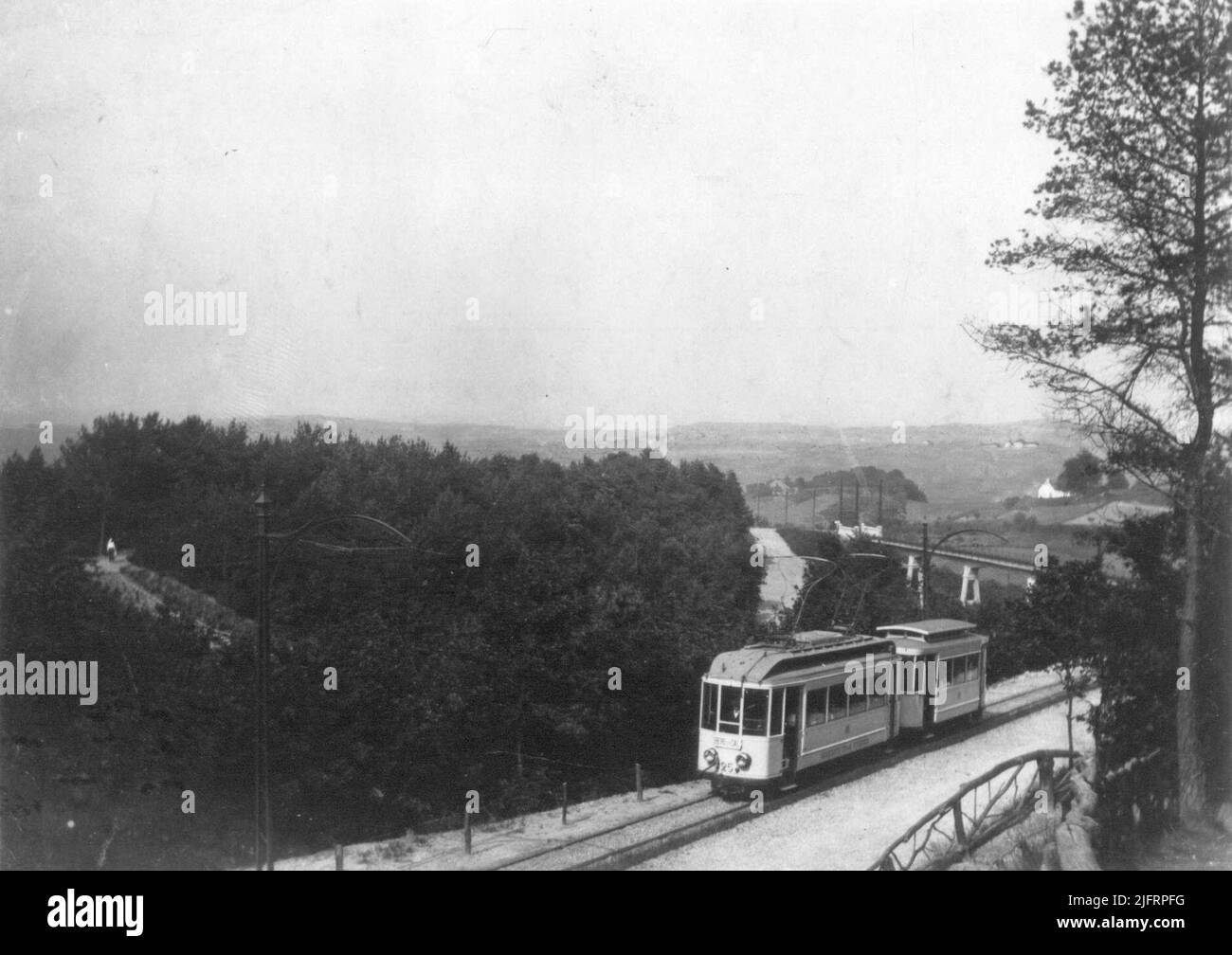Tram on track Black and White Stock Photos & Images - Alamy