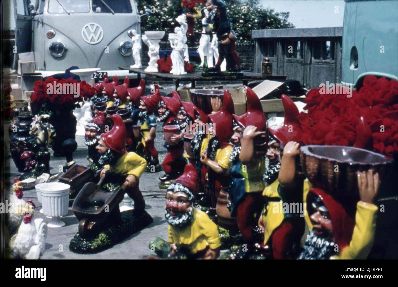 Garden gnomes during a market day Stock Photo - Alamy