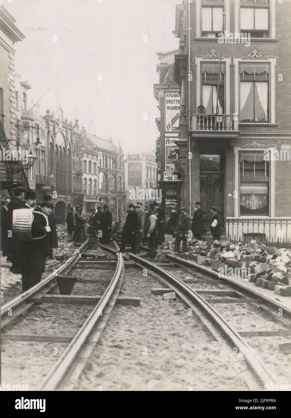 Construction of tram rails Stock Photo - Alamy