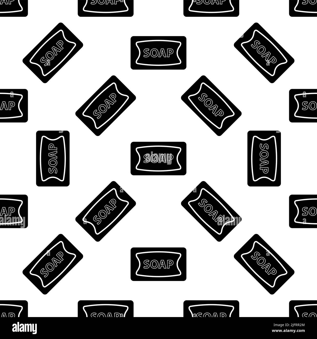 Bar Of Soap Icon, Hygiene Icon Seamless Pattern Vector Art Illustration ...