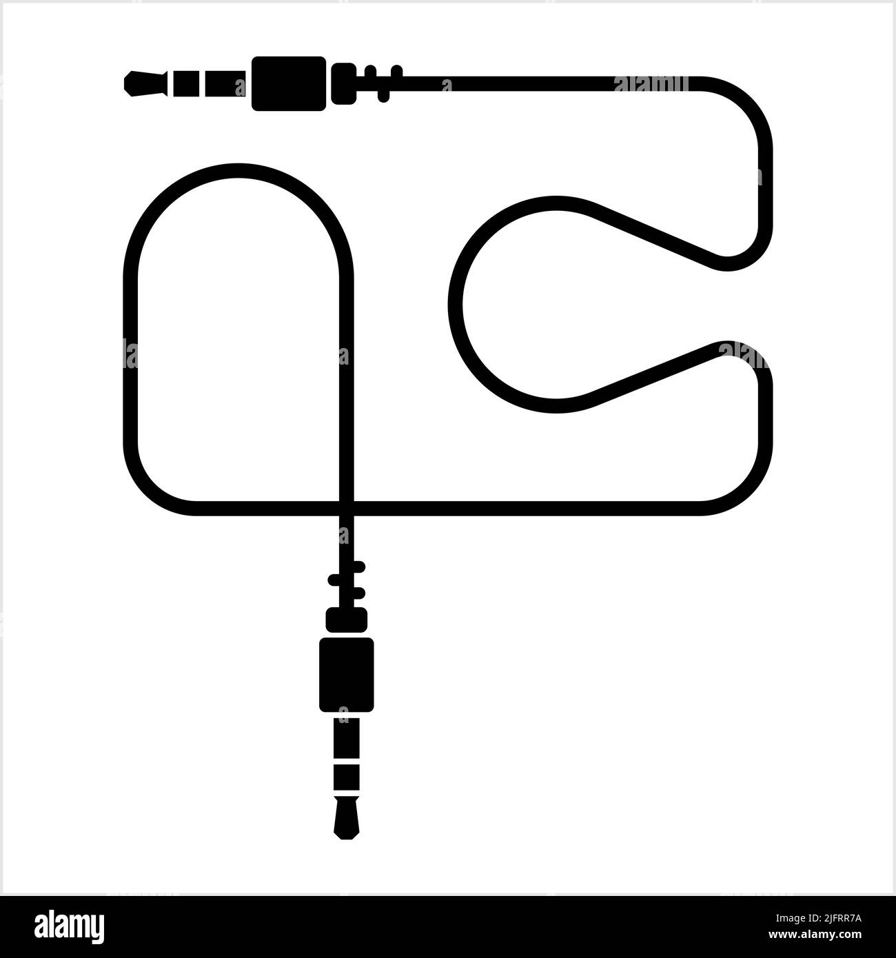 Audio Cable Icon, Plug Wire Vector Art Illustration Stock Vector Image ...