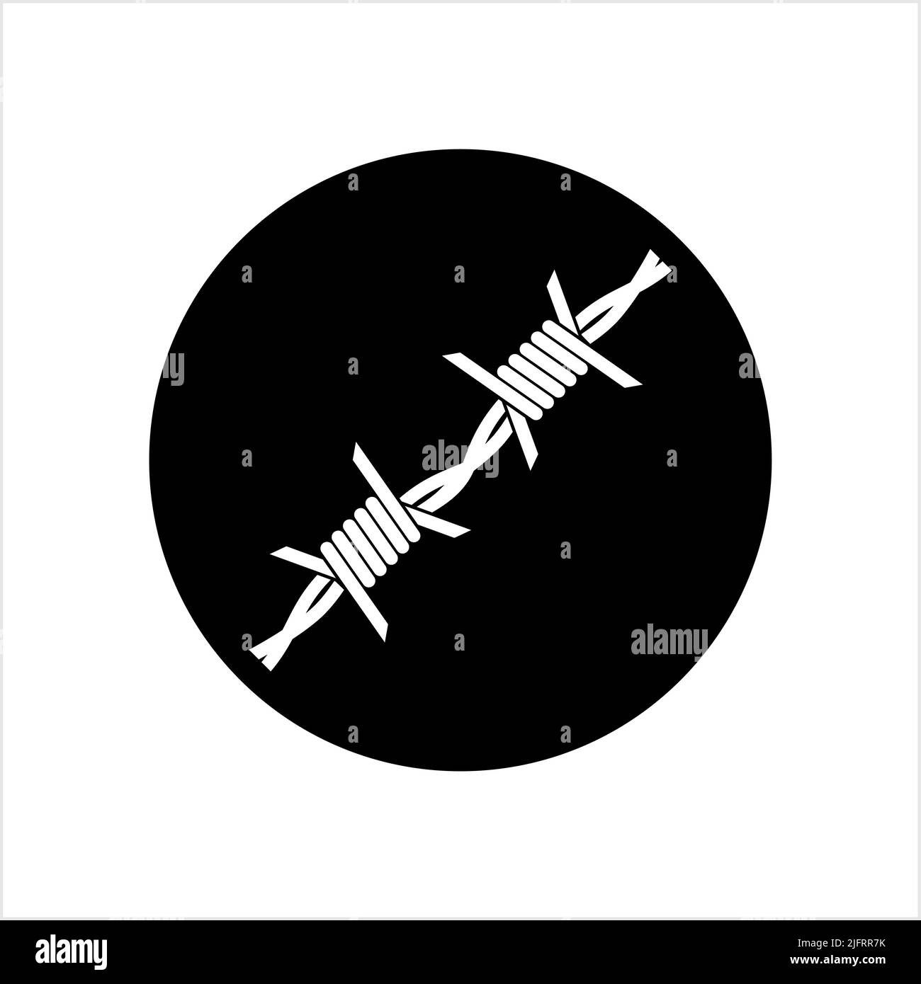 Barbed Wire Icon, Sharp Barbed Wire Vector Art Illustration Stock ...
