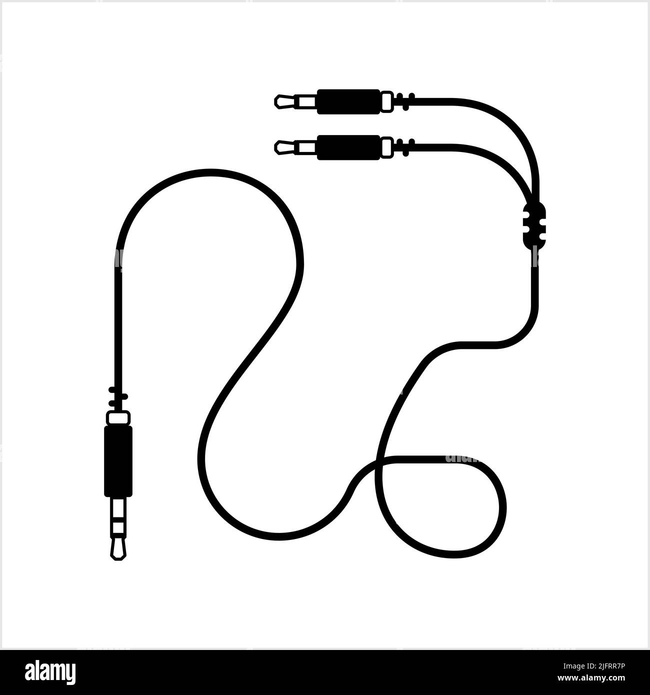 Audio Cable Icon, Plug Wire Vector Art Illustration Stock Vector Image ...