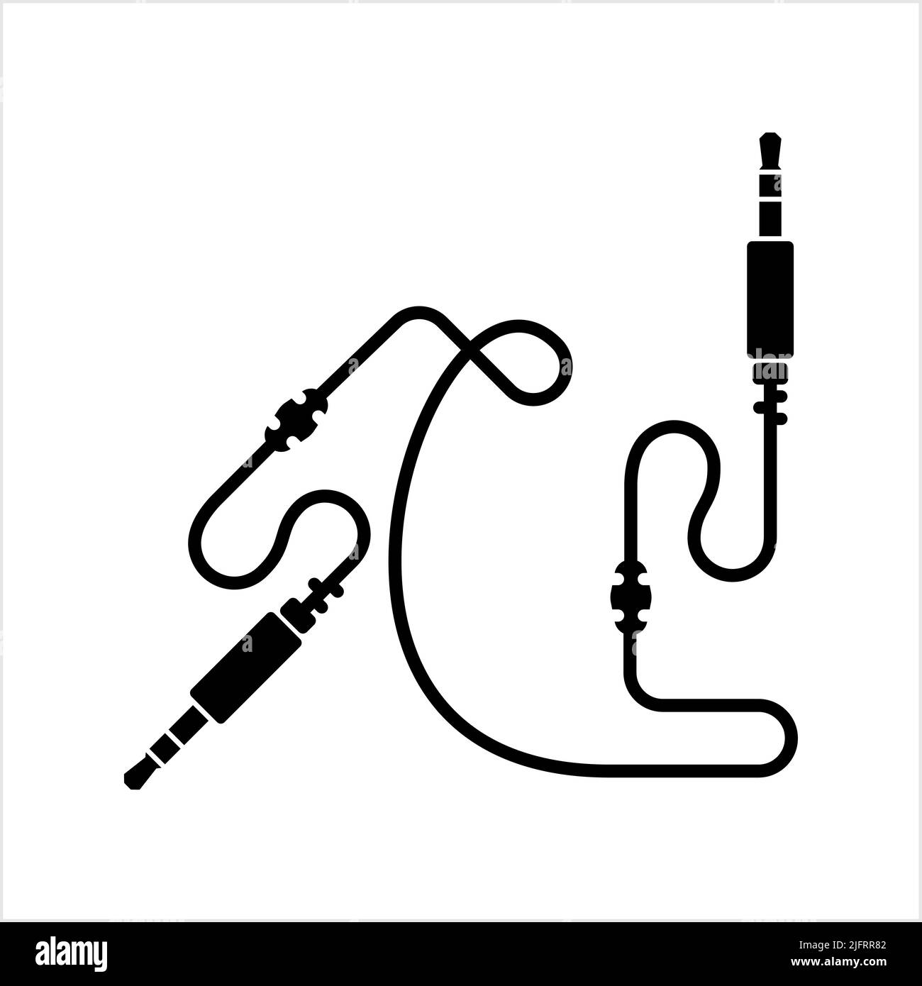 Audio Cable Icon, Plug Wire Vector Art Illustration Stock Vector Image ...