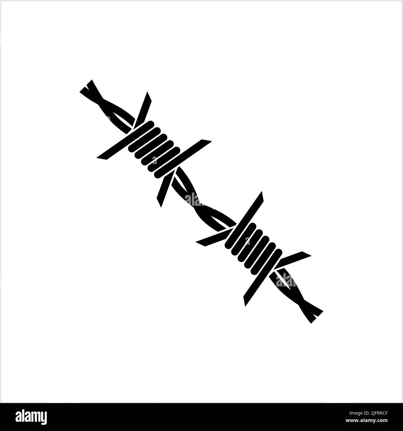 Barbed Wire Icon, Sharp Barbed Wire Vector Art Illustration Stock ...