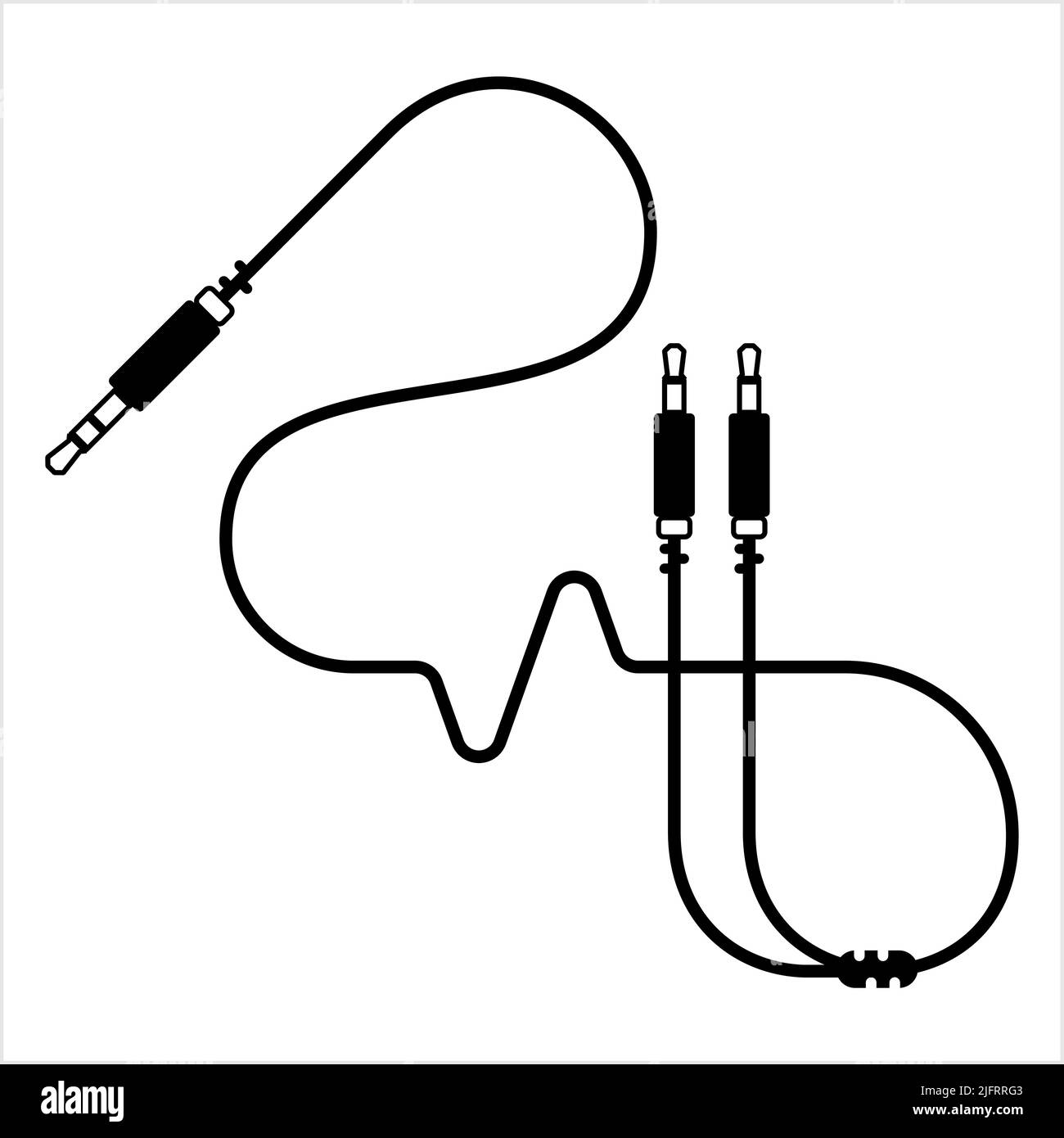 Audio Cable Icon, Plug Wire Vector Art Illustration Stock Vector Image ...