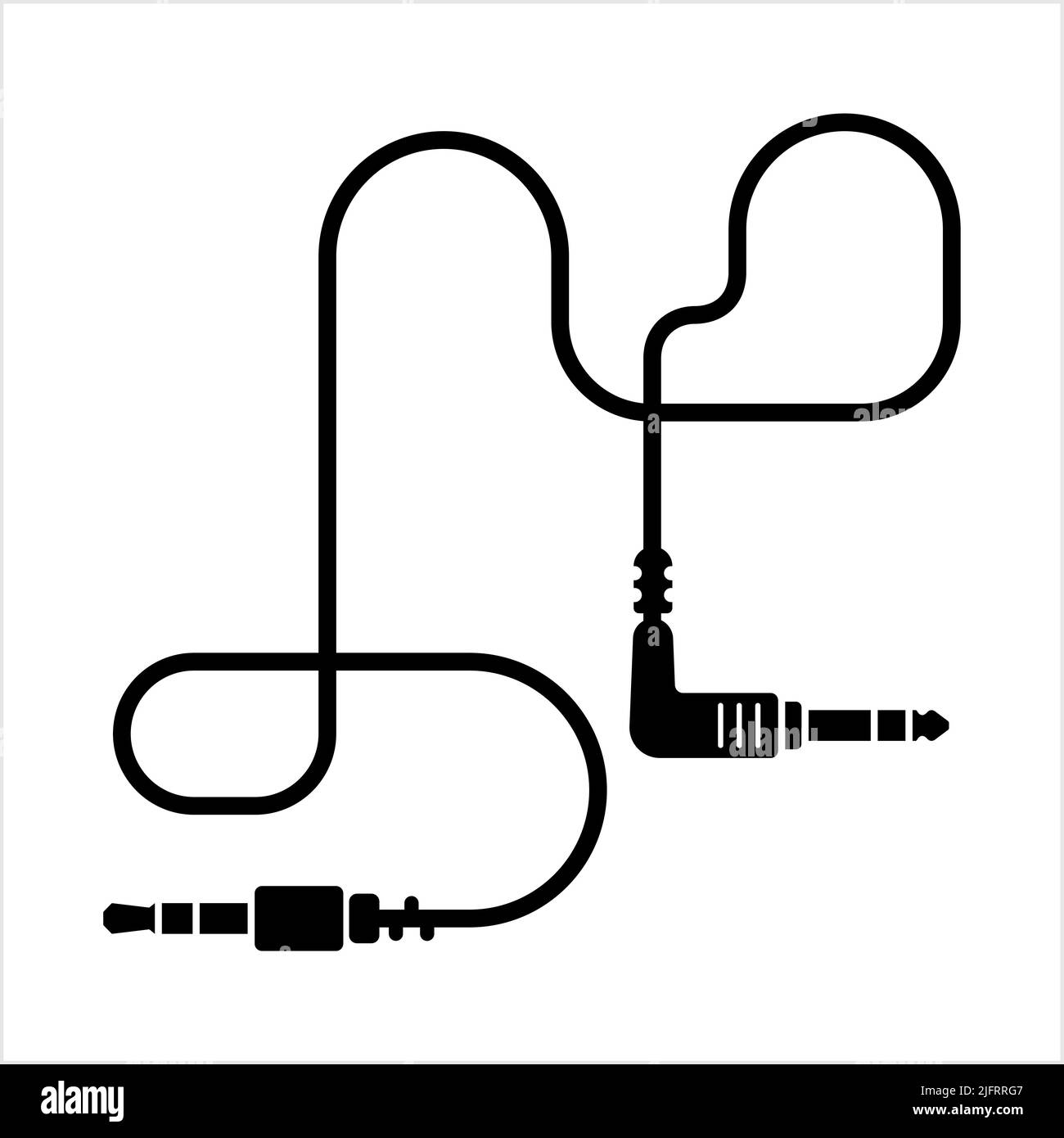 Audio Cable Icon, Plug Wire Vector Art Illustration Stock Vector Image ...