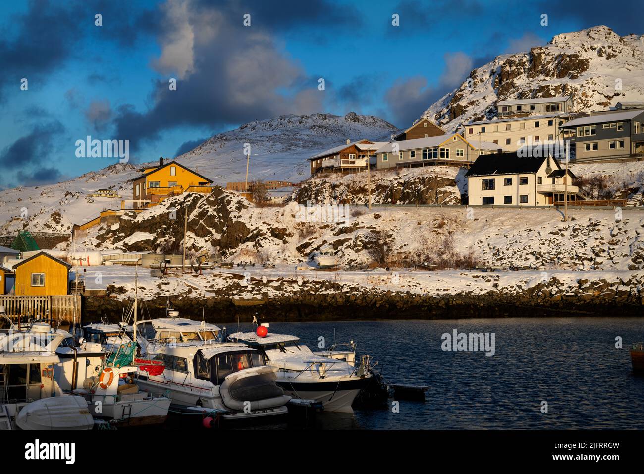 The marina, Honningsvag, (Honningsvåg, the northernmost town in ...