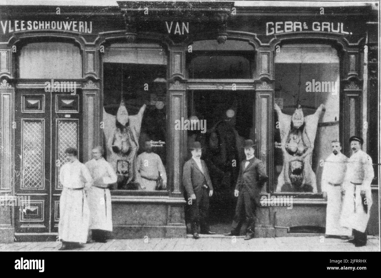 City butcher Black and White Stock Photos & Images - Alamy