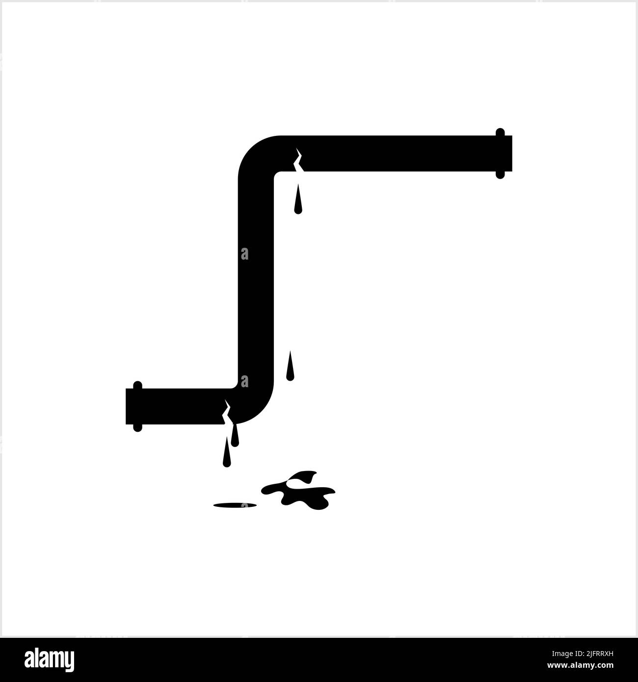 Broken Pipe Icon, Leakage In Pipe Vector Art Illustration Stock Vector ...